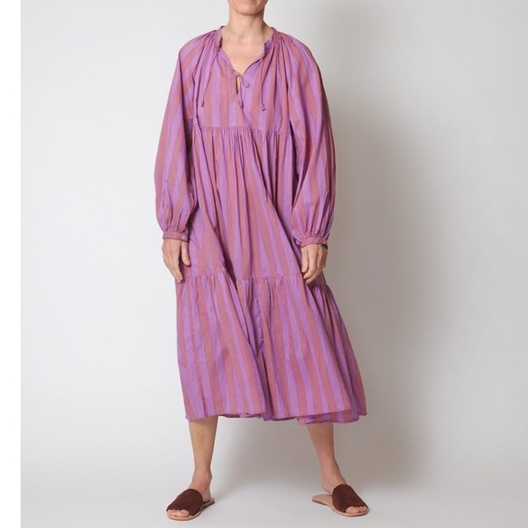 Matta | Dresses | Matta Jaya Riviera Lupine Purple Tiered Midi Dress ...